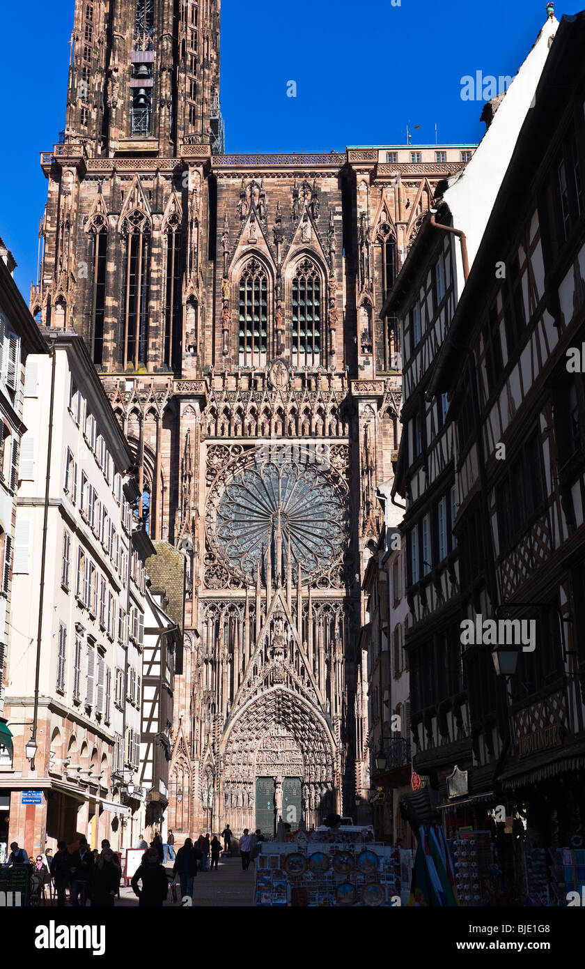 Notre-Dame gothic cathedral 14th century, Strasbourg, Alsace, France ...