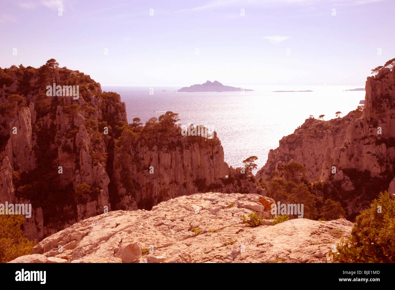 Cassis, Provence, France. View from clifftop above the Calanque d'En ...