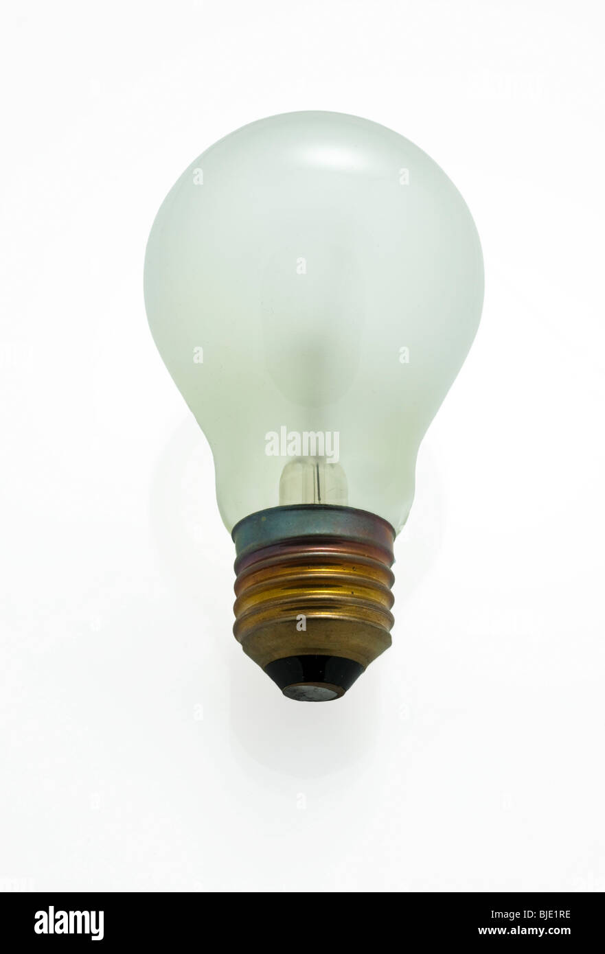 Cutout of a incandescent light bulb on white background Stock Photo - Alamy