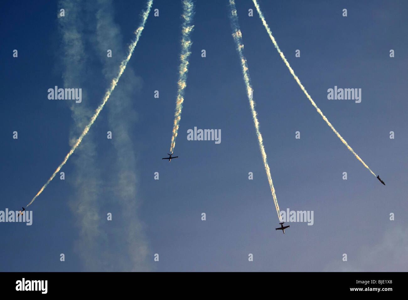 Israeli Air force (IAF) Fouga Magister CM-170 in aerobatics display ...