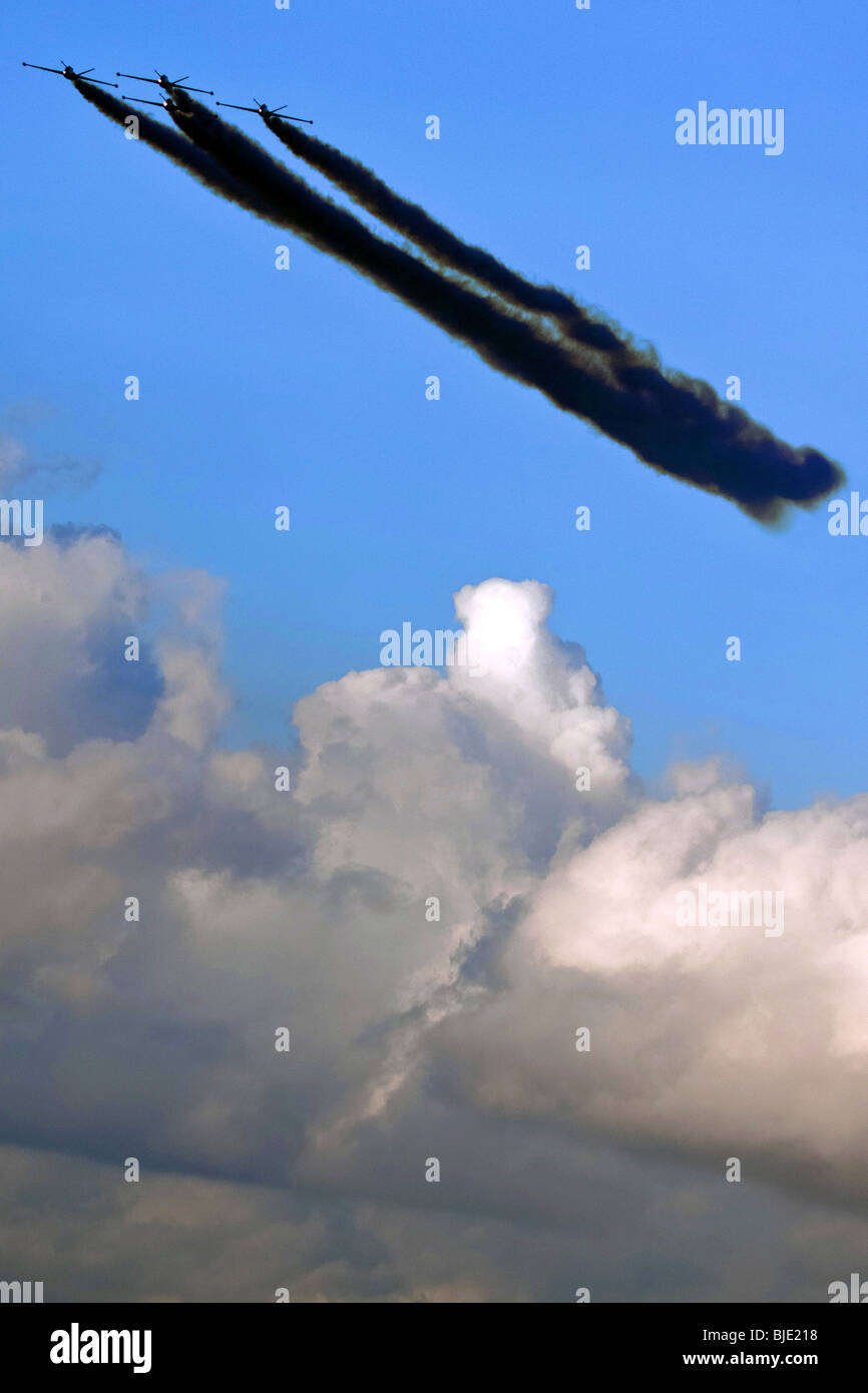 Israeli Air force (IAF) Fouga Magister CM-170 in aerobatics display ...