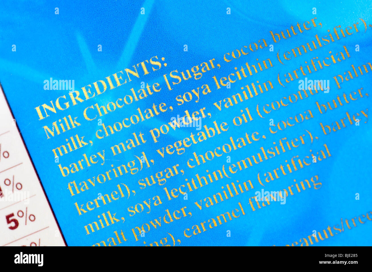 Ingredient List Chocolate High Resolution Stock Photography and Images ...