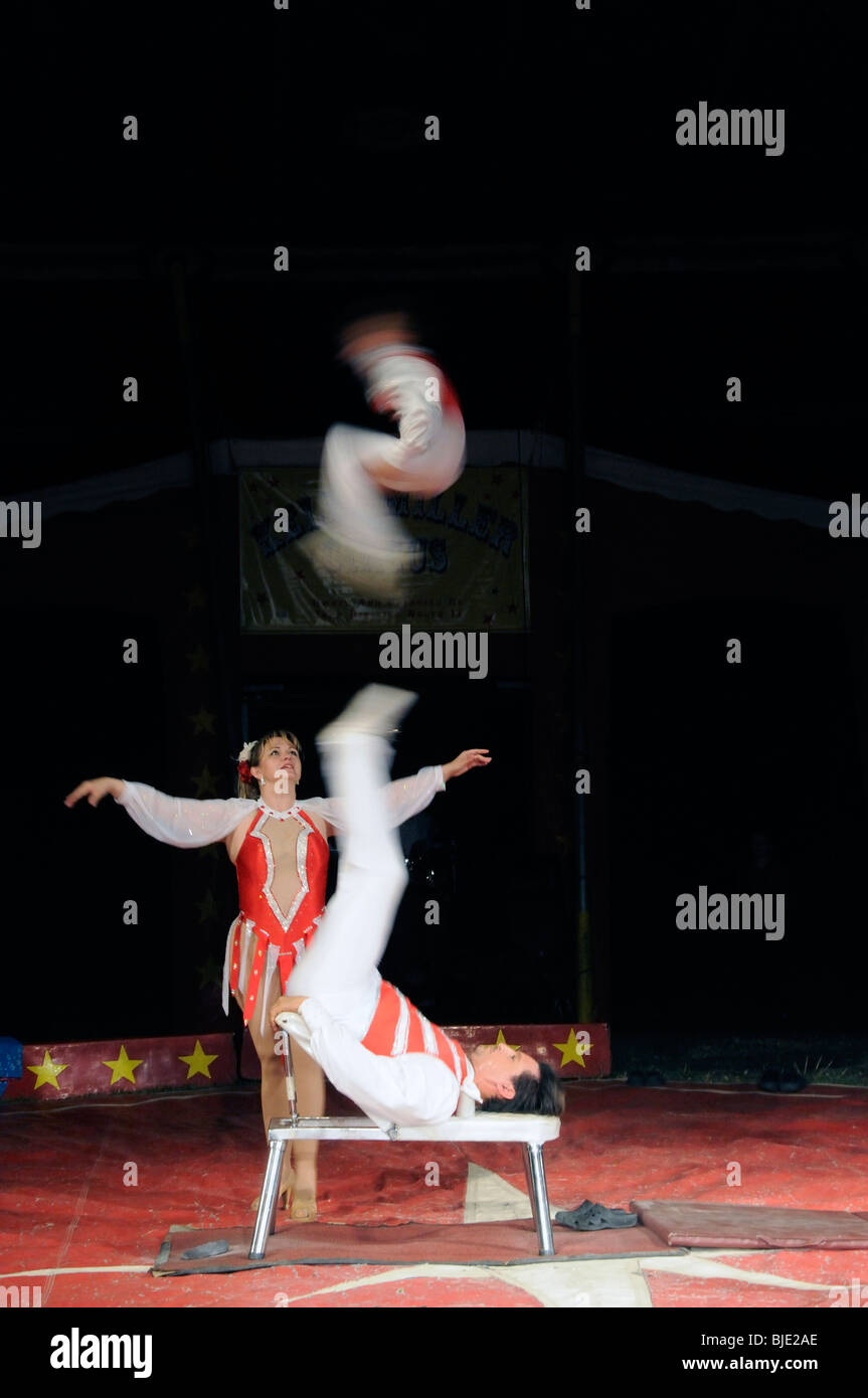 Acrobats in circus Stock Photo - Alamy