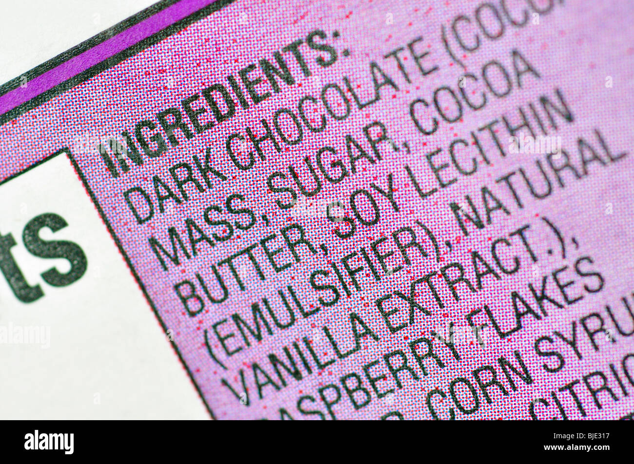 Ingredient List Chocolate High Resolution Stock Photography and Images ...