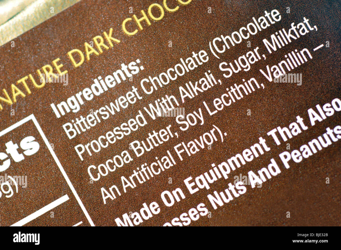 Ingredient List Chocolate High Resolution Stock Photography and Images ...