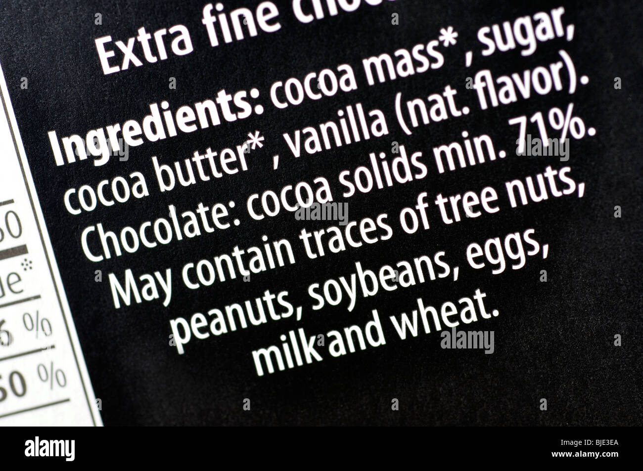 Ingredient List Chocolate High Resolution Stock Photography and Images ...