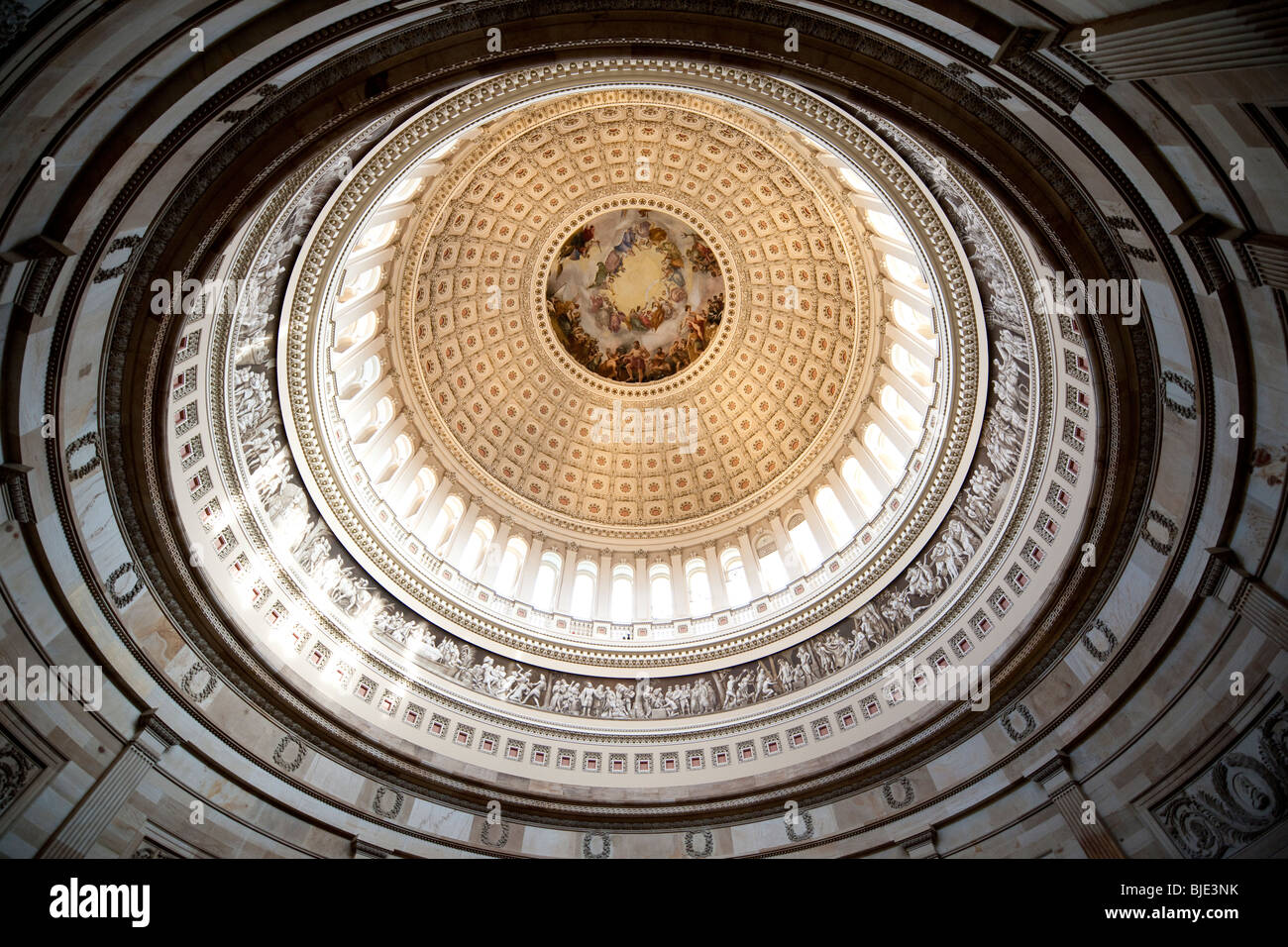 The ceiling of the Rotunda in the Capitol Building in Washington D.C ...