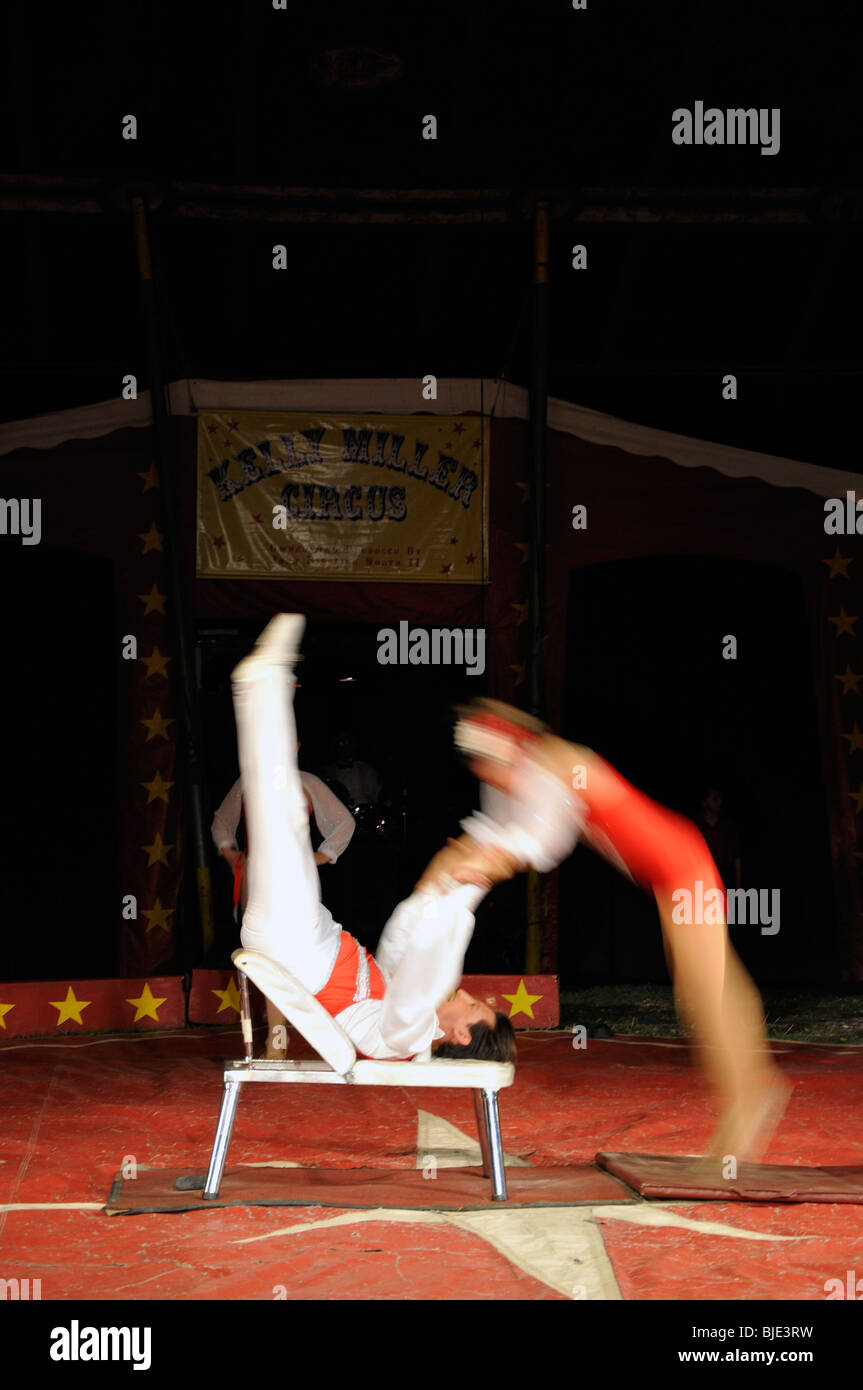 Acrobats in circus Stock Photo - Alamy