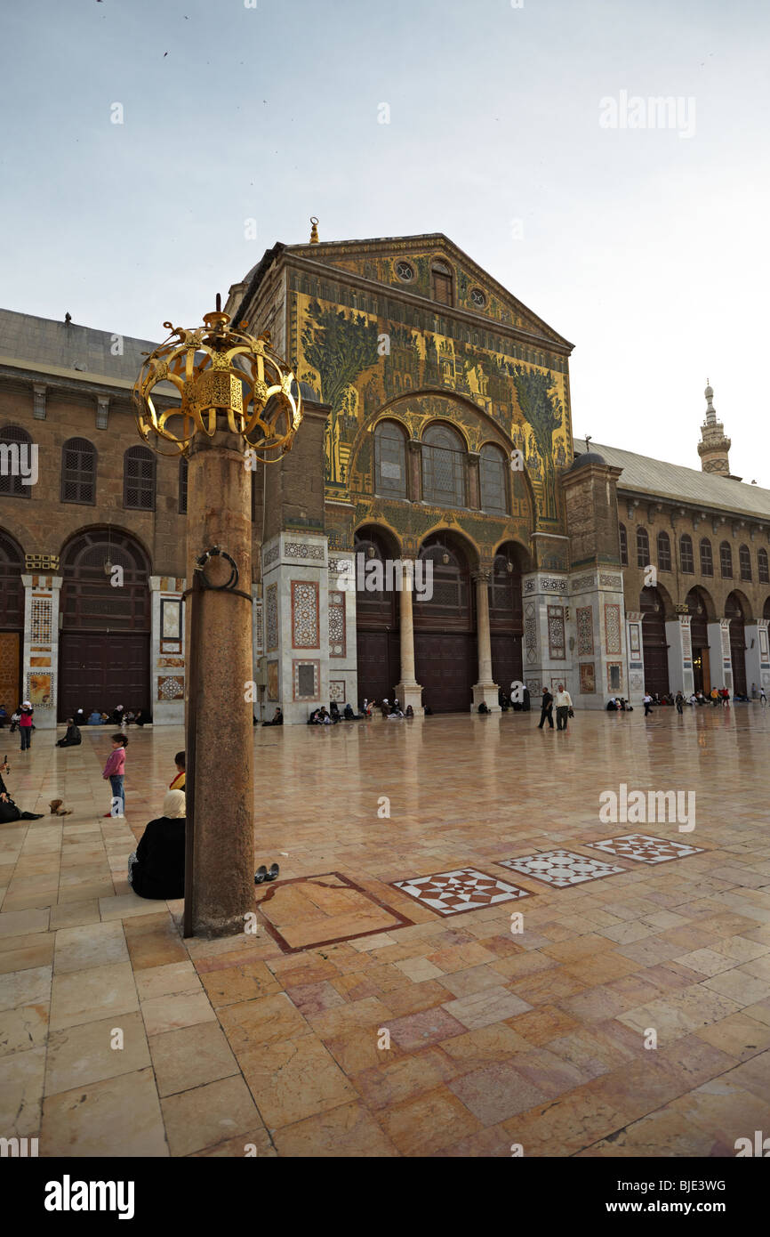 Damascus Syria solar clock and mosaics on the wall of the prayer hall ...
