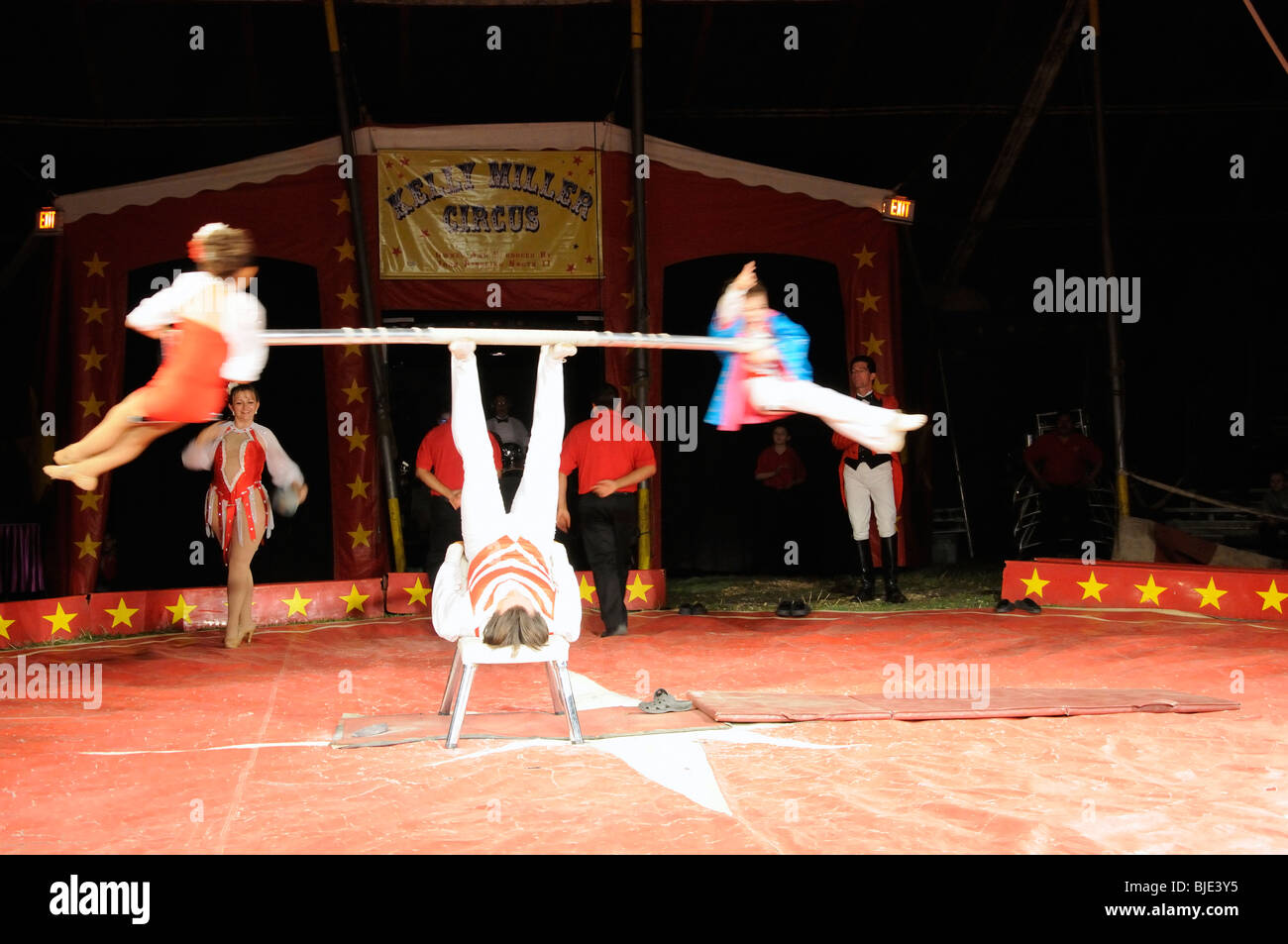 Acrobats in circus Stock Photo - Alamy