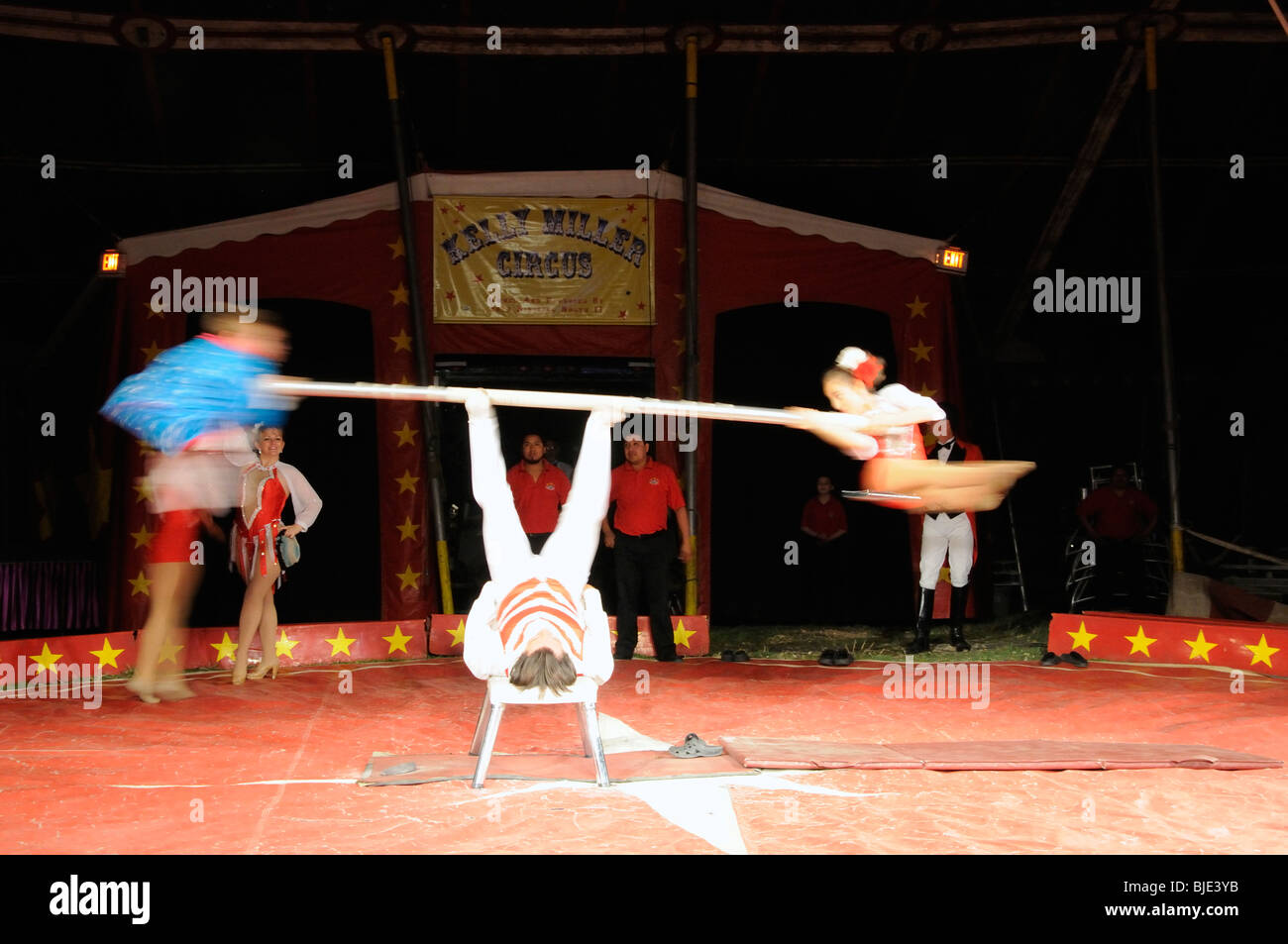 Acrobats in circus Stock Photo - Alamy