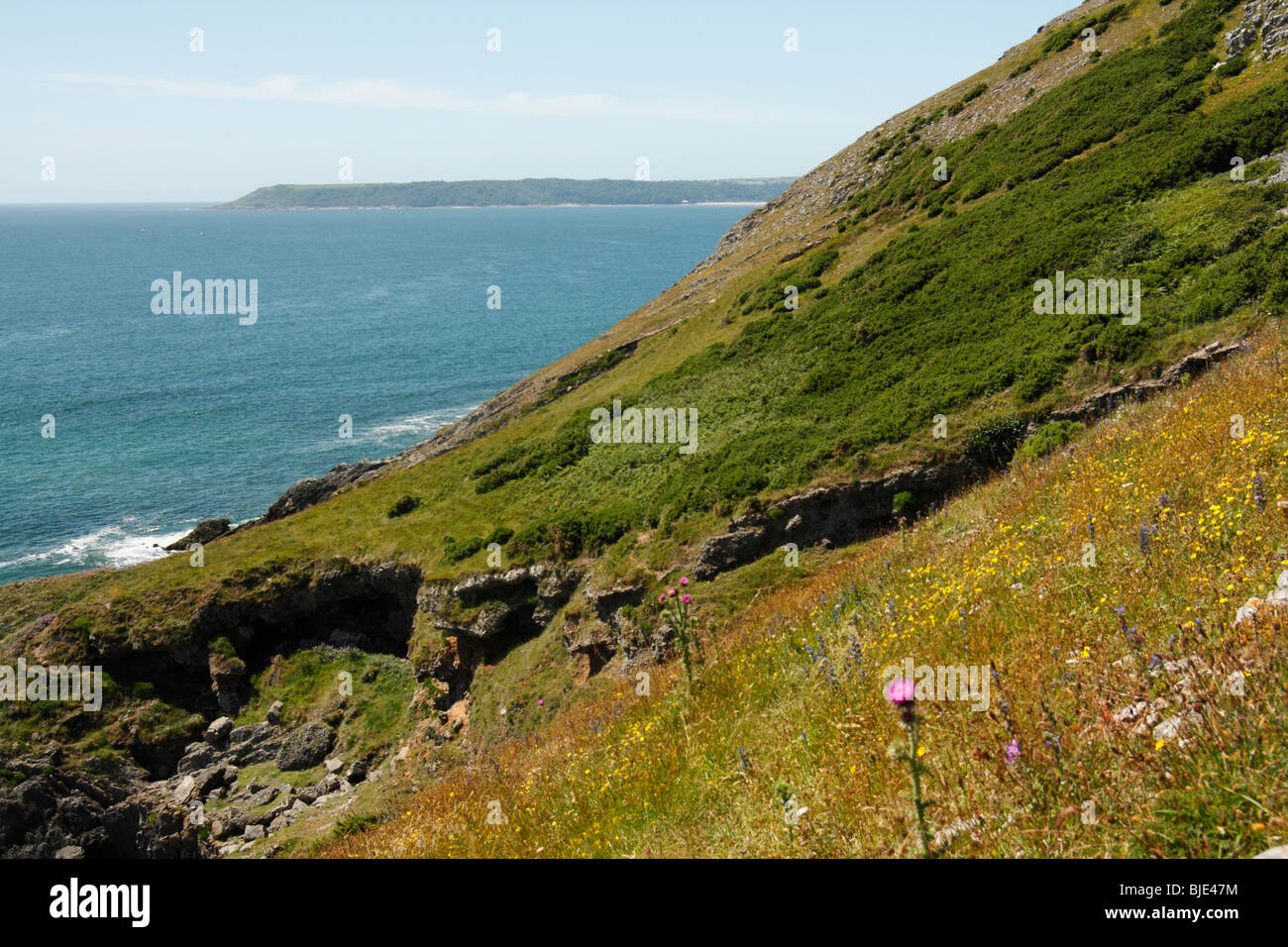 Pennard Cliffs, Gower Peninsula, West Glamorgan, south Wales, U.K Stock ...