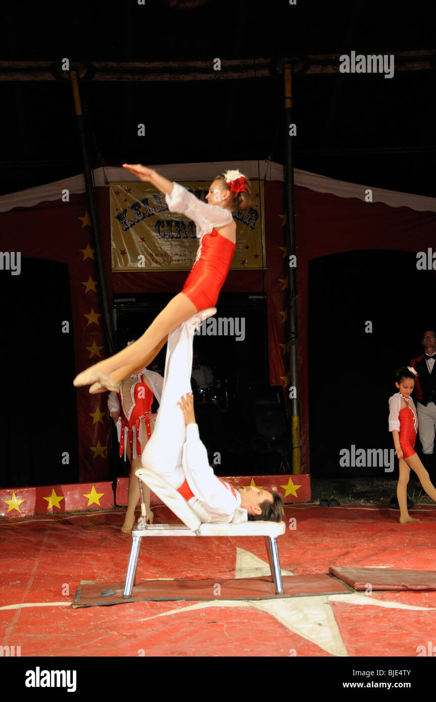 Acrobats in circus Stock Photo - Alamy