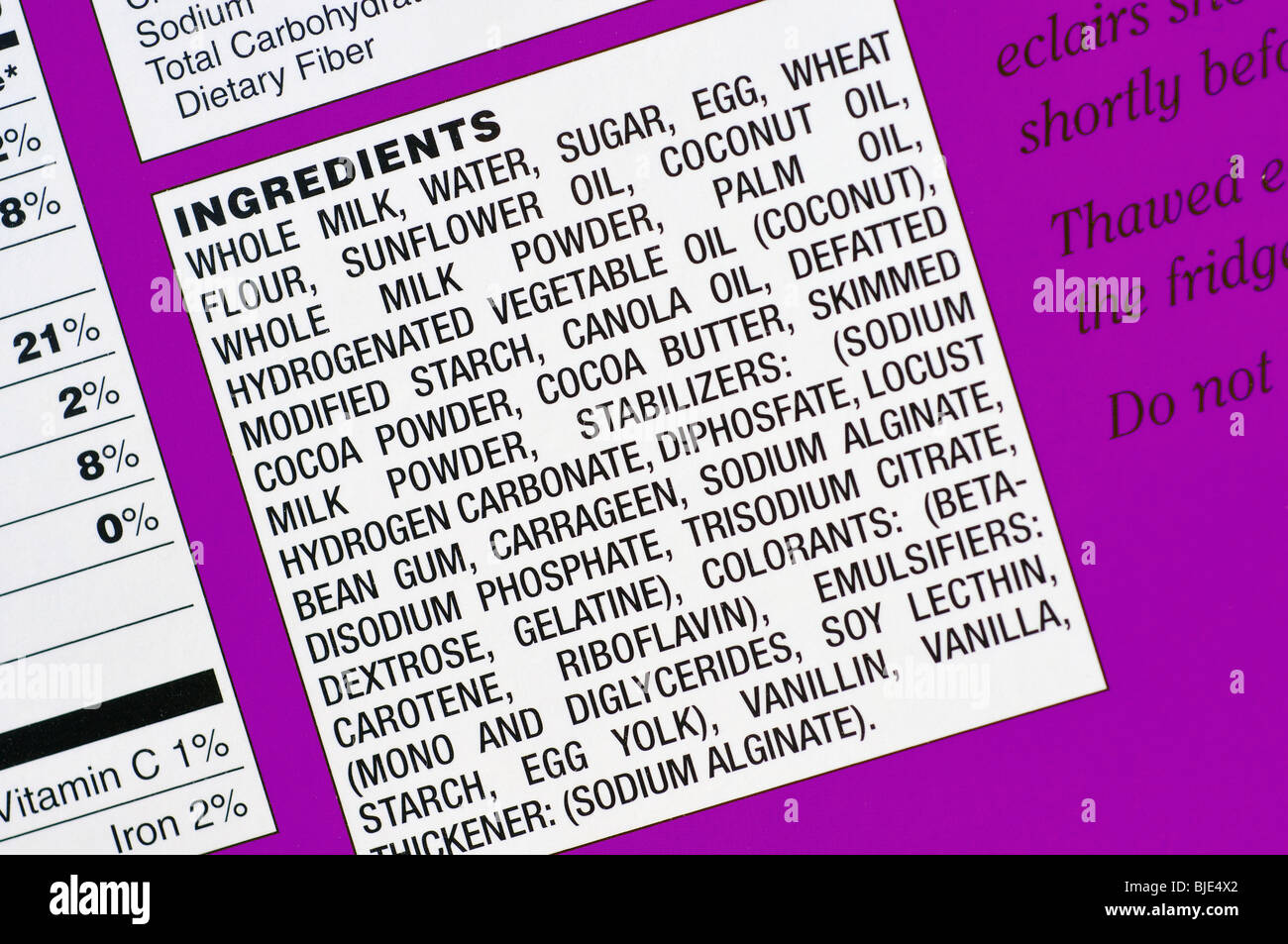 Ingredients list on food package hi-res stock photography and images ...