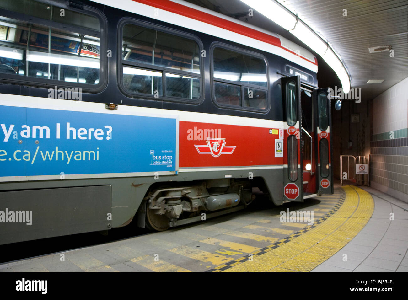 TTC street car doors open under union station waiting for passengers ...