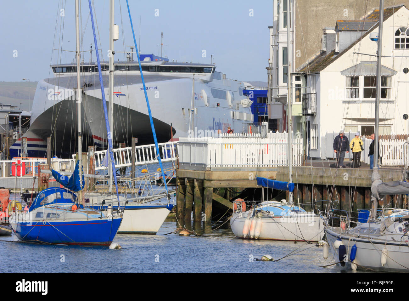 condor guernsey ferry weymouth harbour boats dorset england uk gb Stock ...