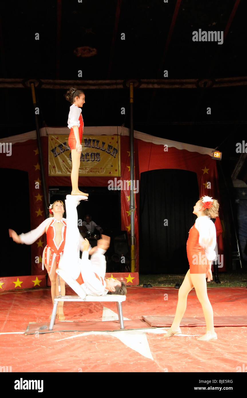 Acrobats in circus Stock Photo - Alamy