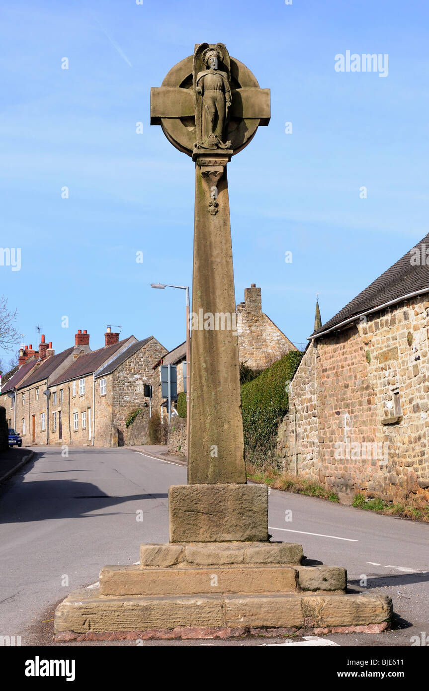 Crich Stone Cross Derbyshire Village England Stock Photo - Alamy