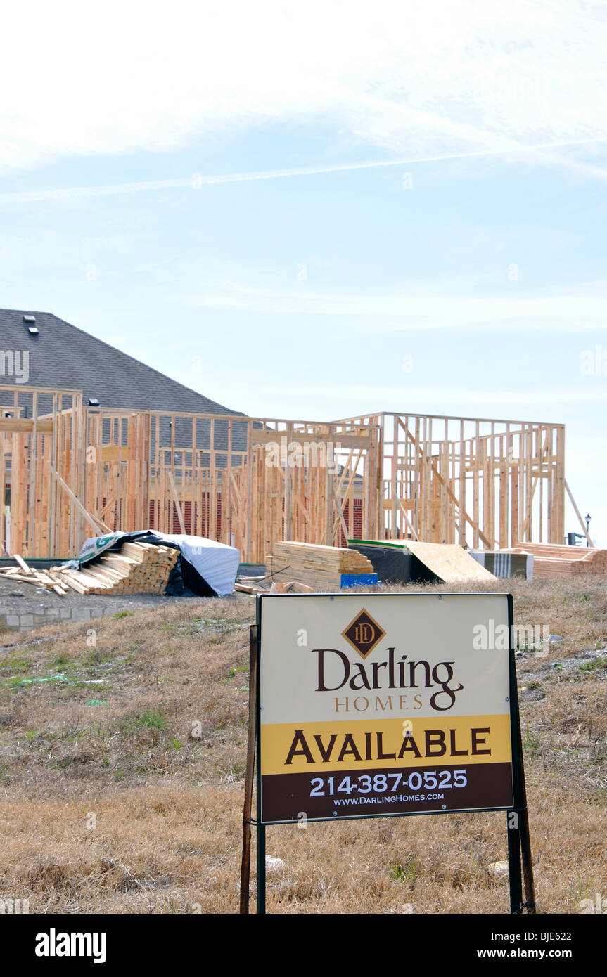 Lot for house to be constructed with AVAILABLE sign Stock Photo - Alamy