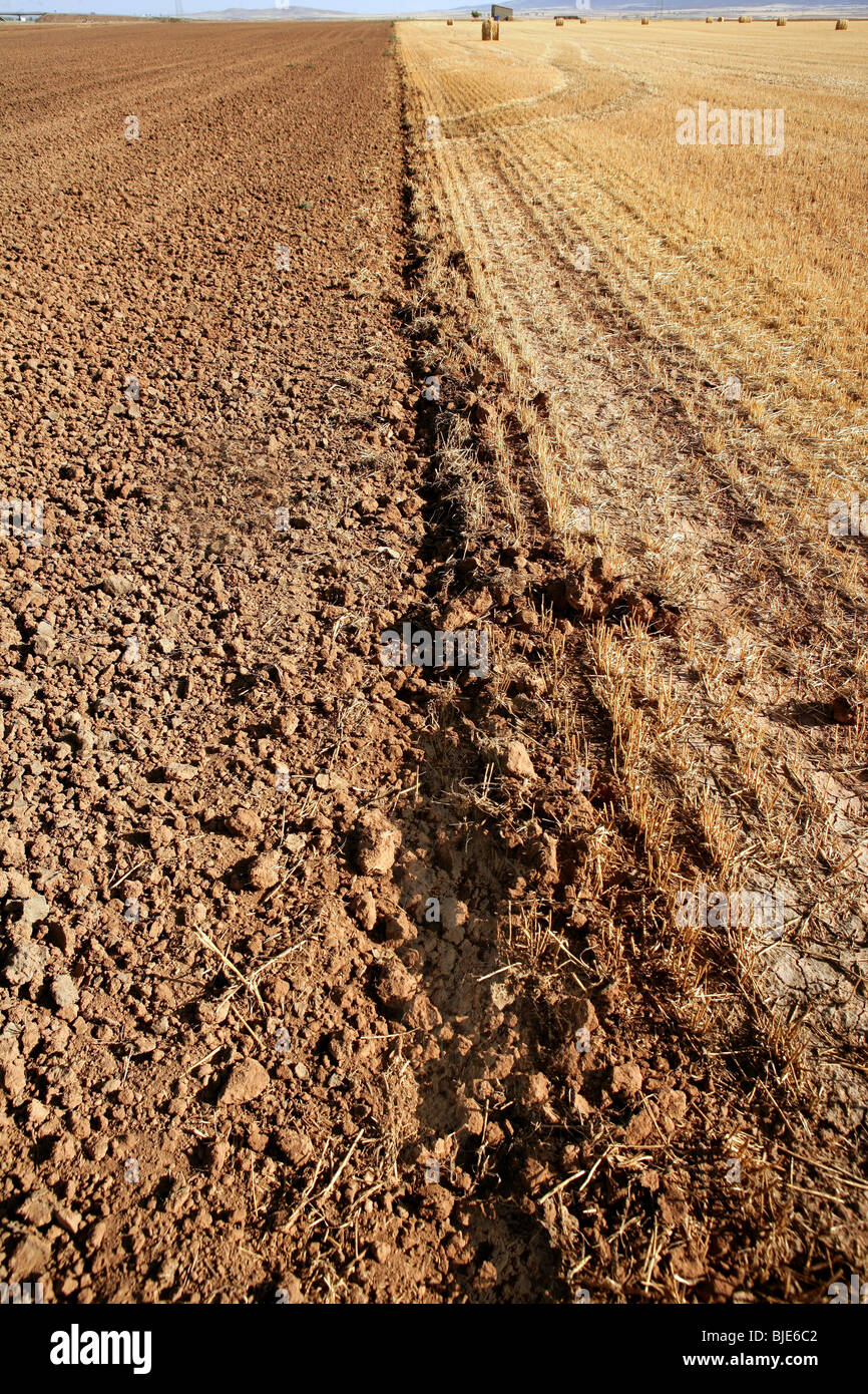 Clay red agriculture textured soil of farmland Stock Photo - Alamy