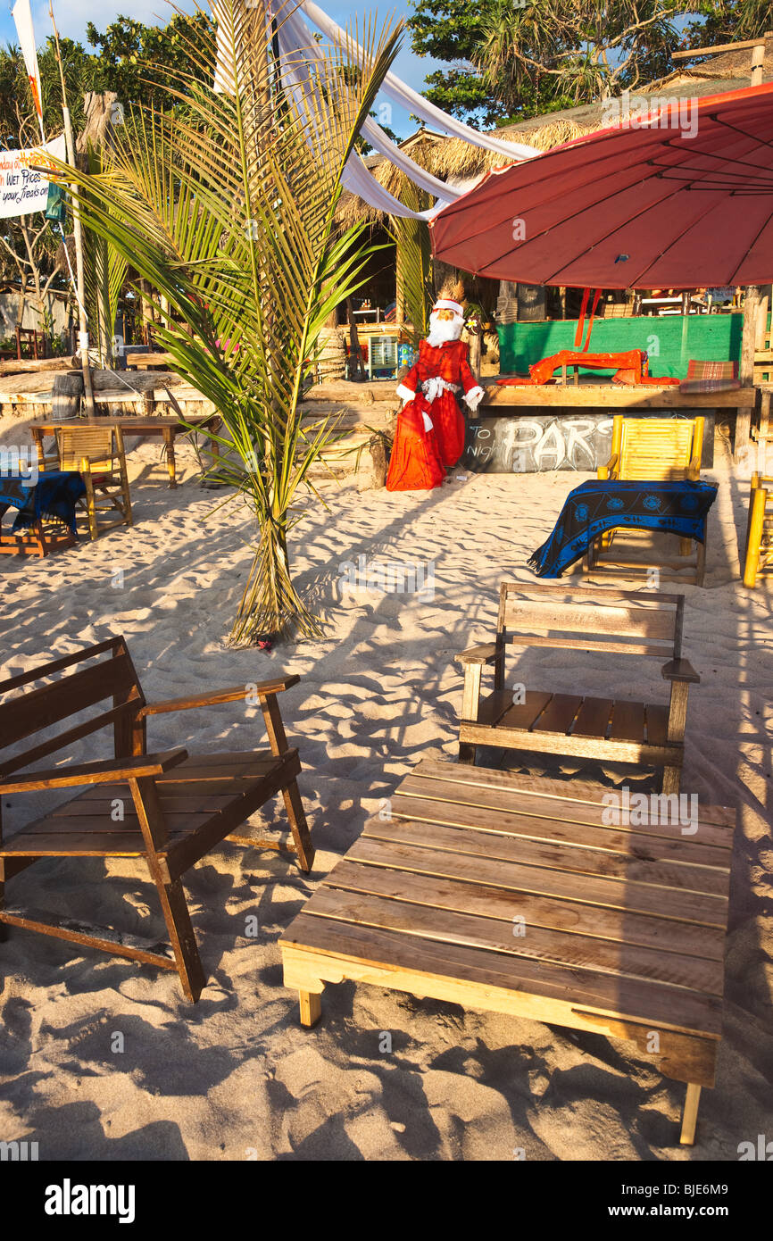Santa Claus scarecrow in a bar around Christmas on Koh Lanta, an island ...