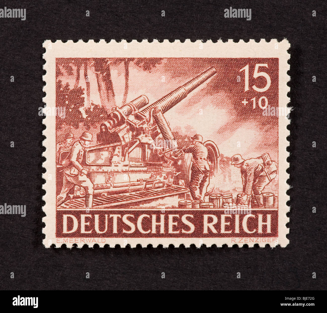 Postage stamp from Germany depicting heavy artillery Stock Photo - Alamy