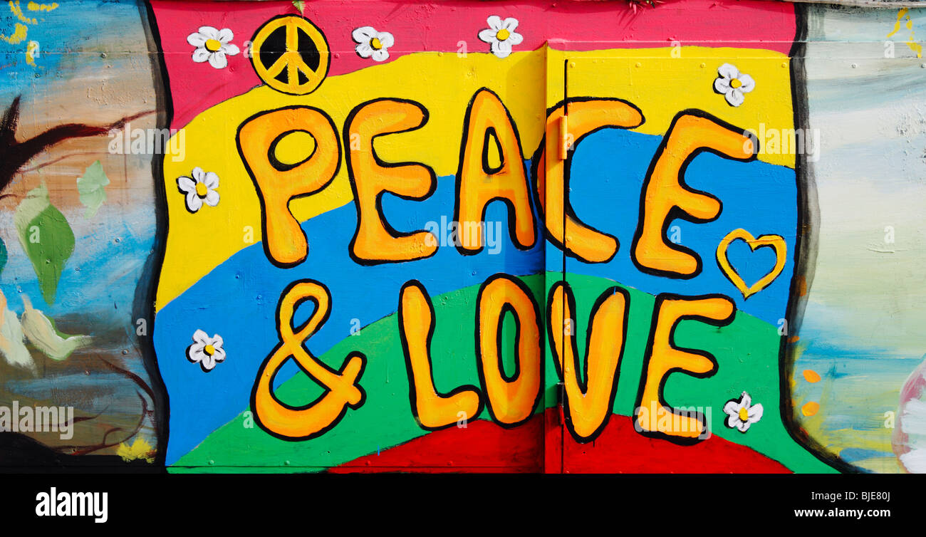 Sixties hippy graffiti colour hi-res stock photography and images - Alamy