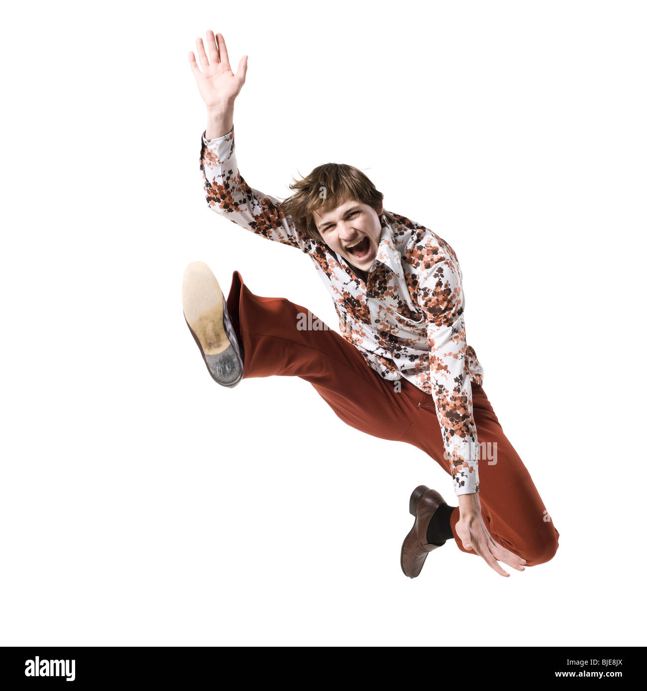 Man dancing studio background Cut Out Stock Images & Pictures - Alamy