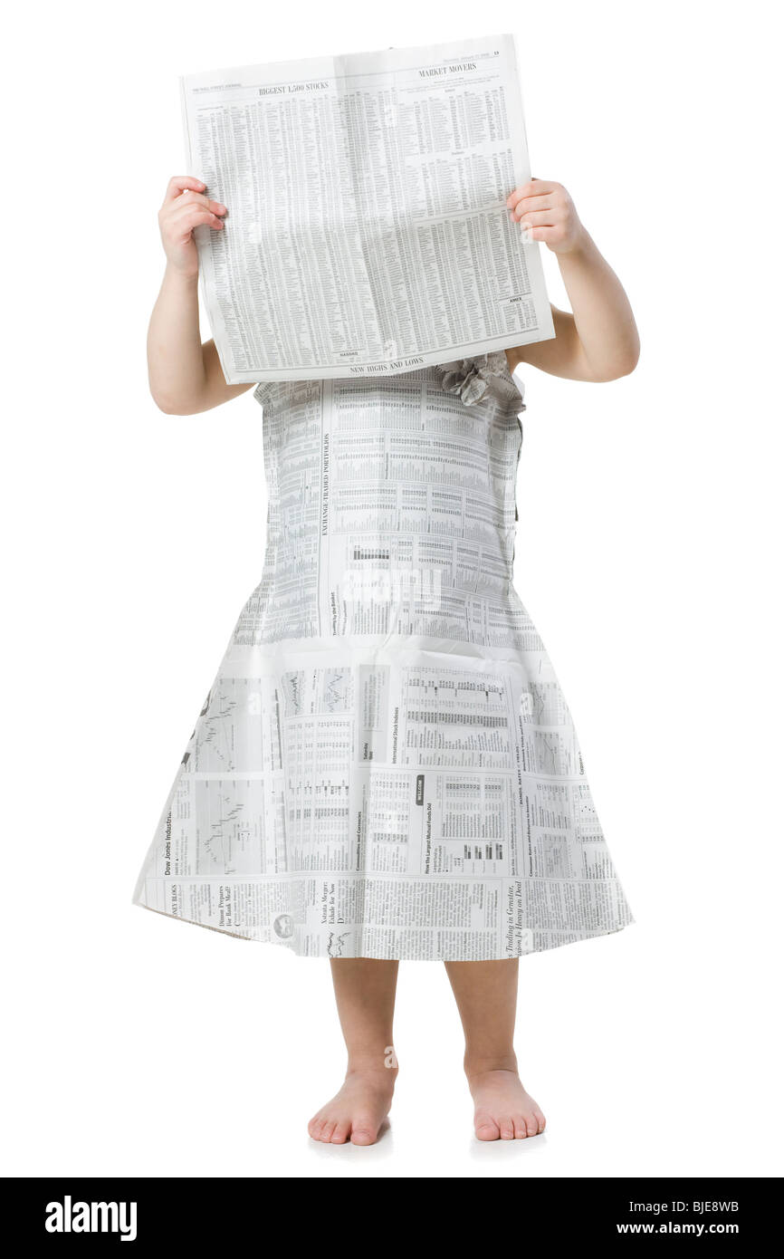 girl in a newspaper dress Stock Photo - Alamy