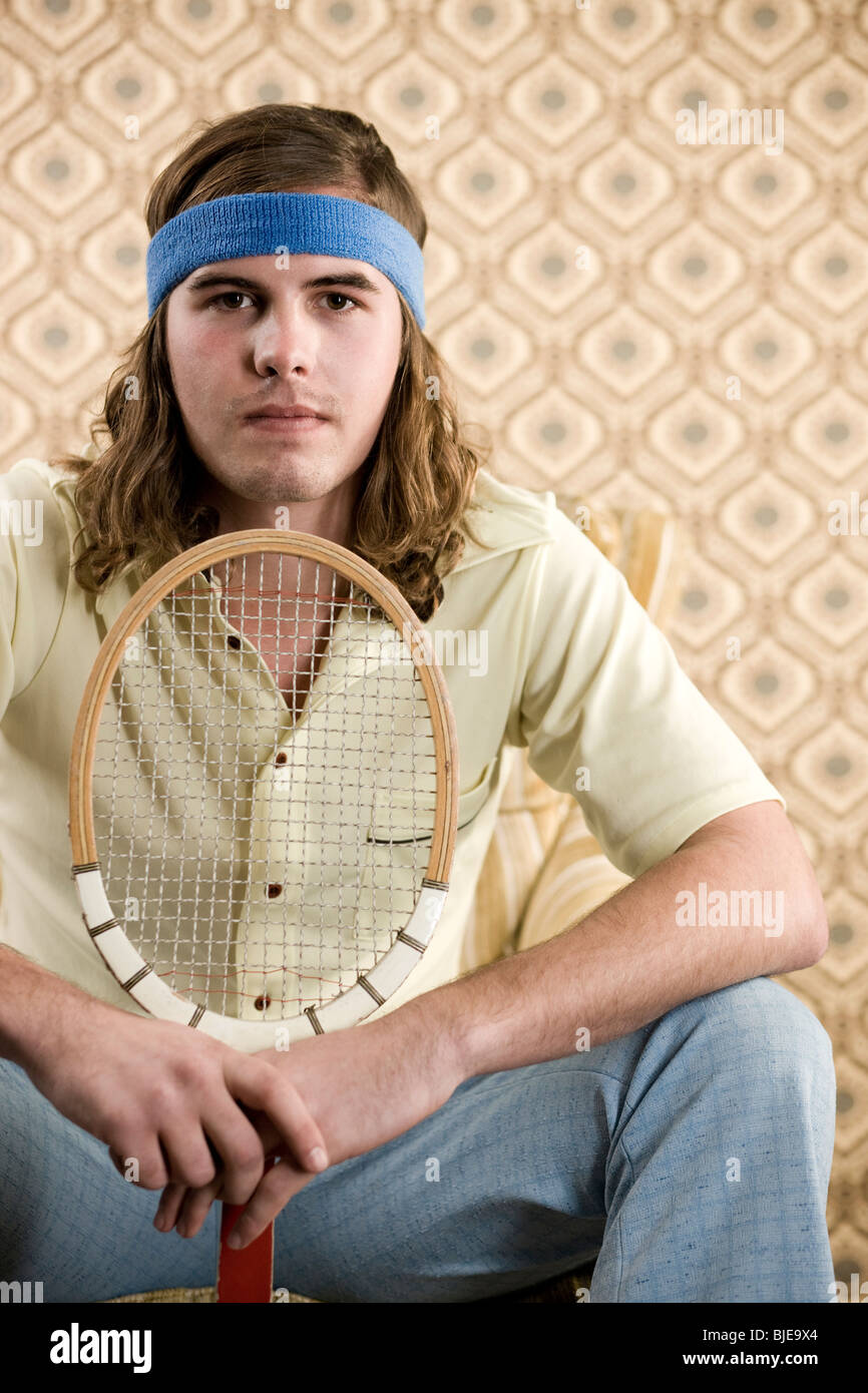 Retro tennis man hi-res stock photography and images - Alamy