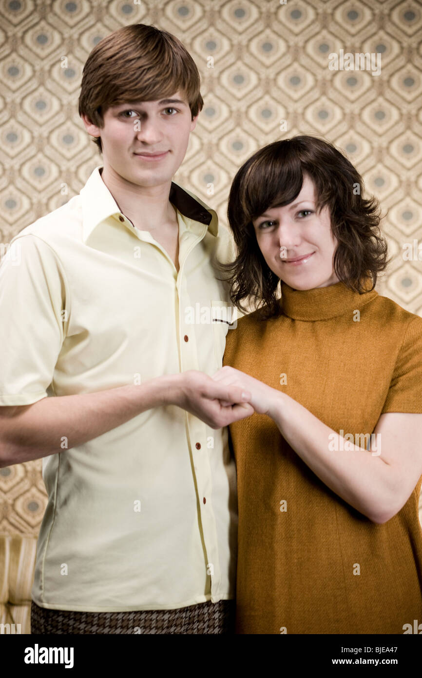 retro young couple Stock Photo - Alamy