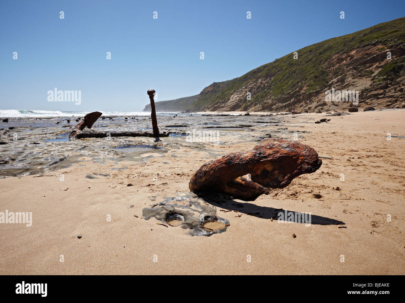 The anchor from the 1869 Marie Gabrielle shipwreck, Moonlight Head ...
