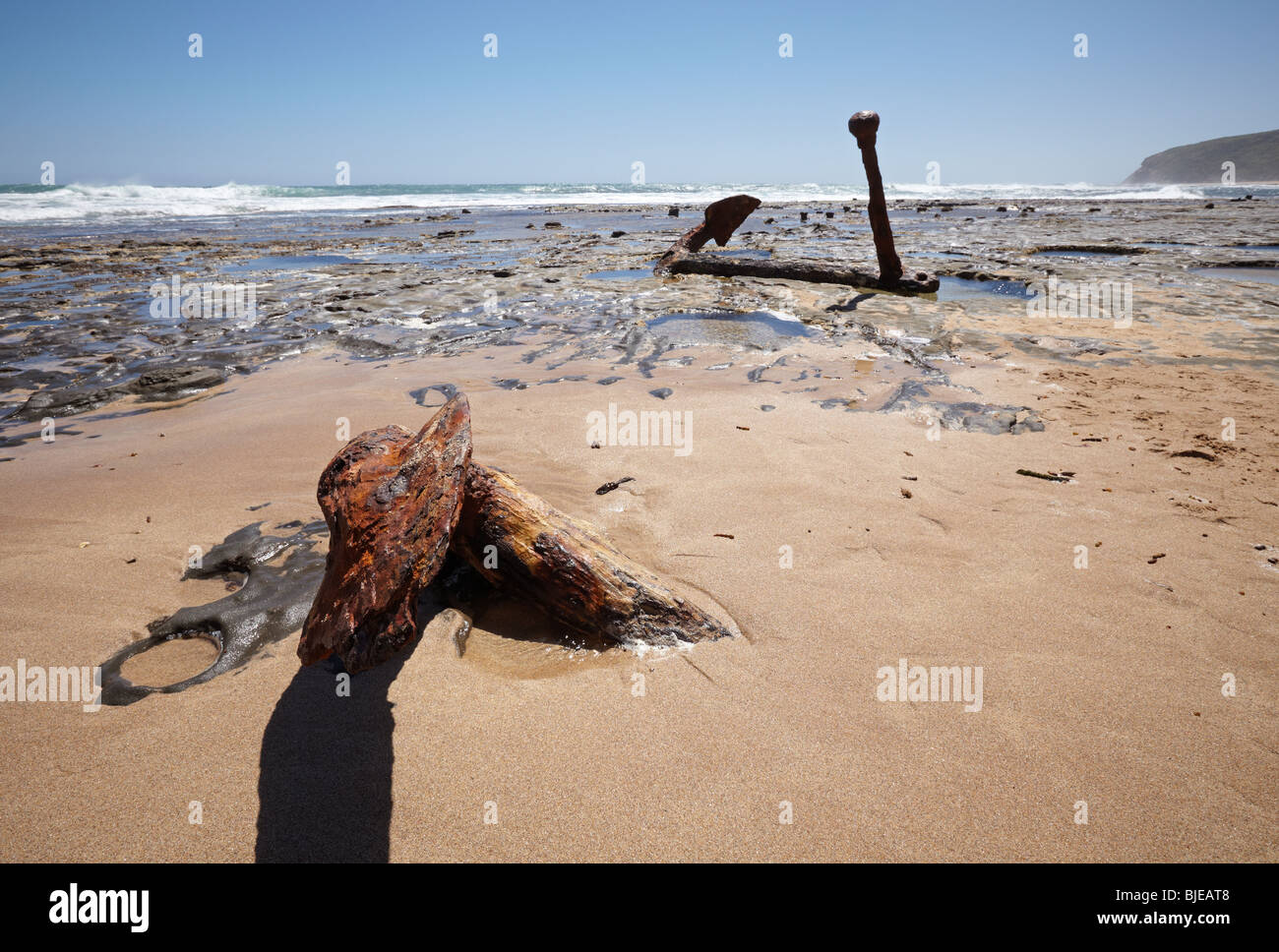 The anchor from the 1869 Marie Gabrielle shipwreck, Moonlight Head ...