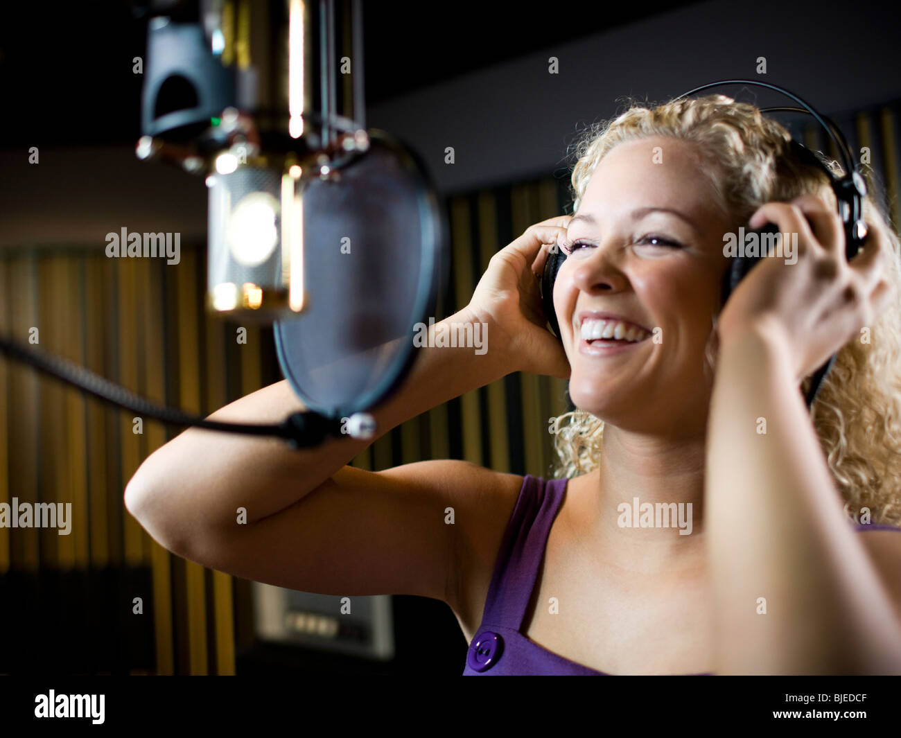 singing in a recording studio Stock Photo - Alamy