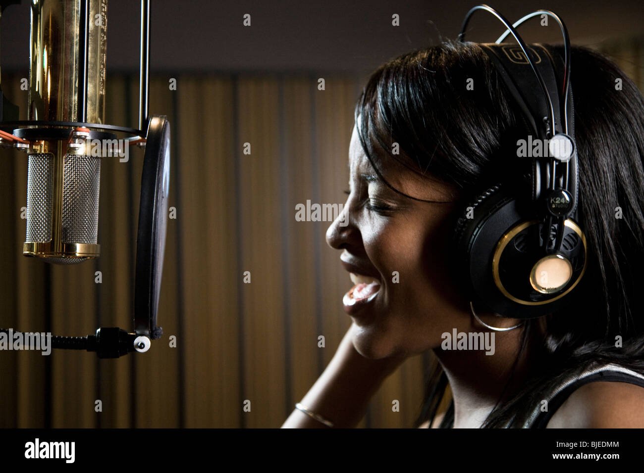 singing in a recording studio Stock Photo - Alamy