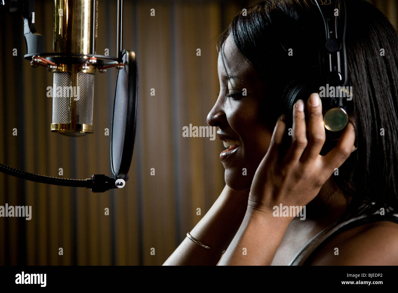 singing in a recording studio Stock Photo - Alamy