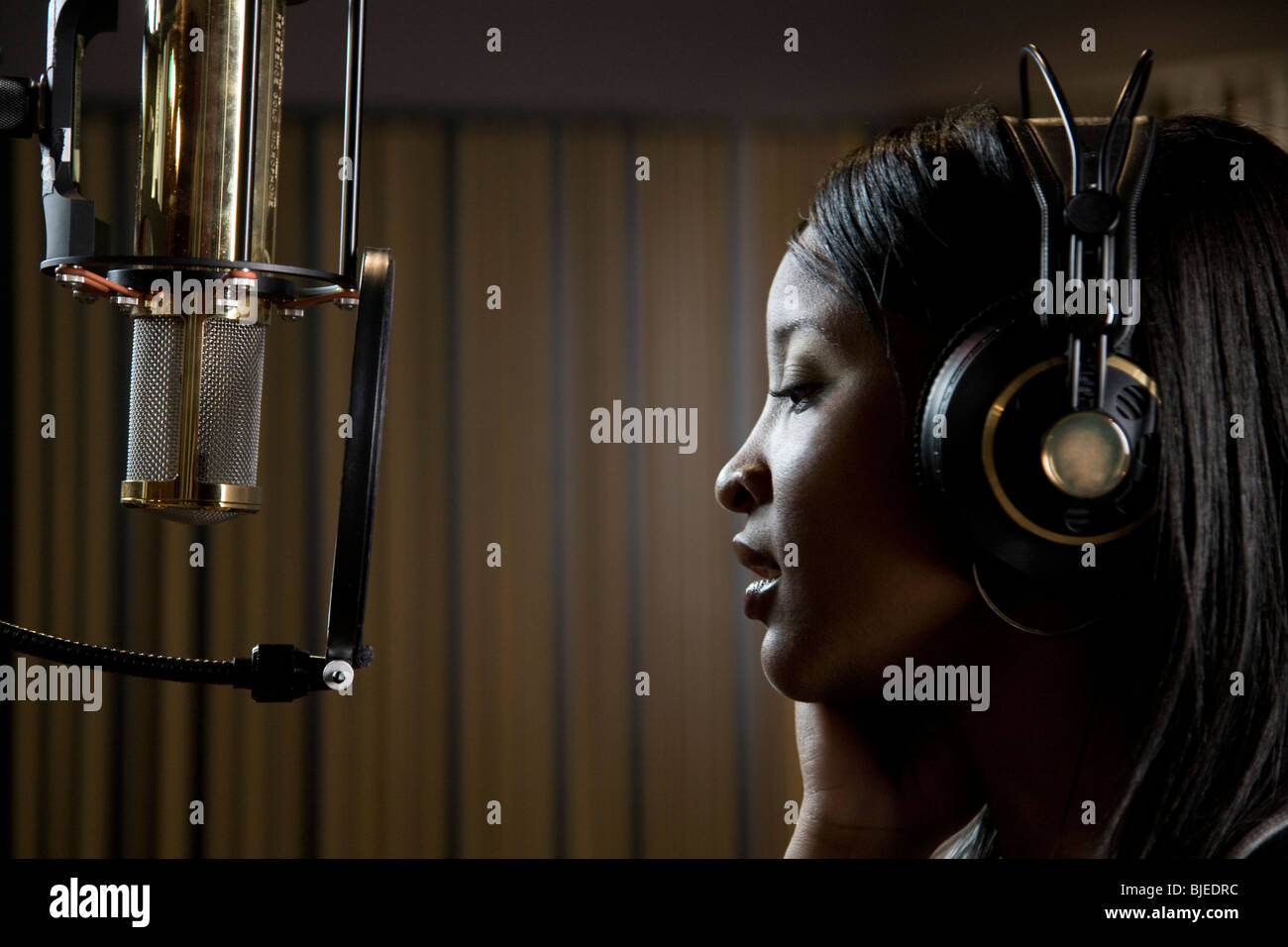 singing in a recording studio Stock Photo - Alamy