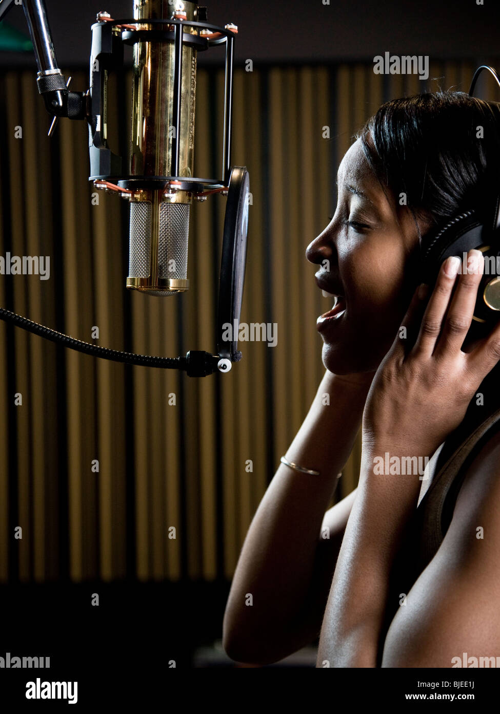 singing in a recording studio Stock Photo - Alamy