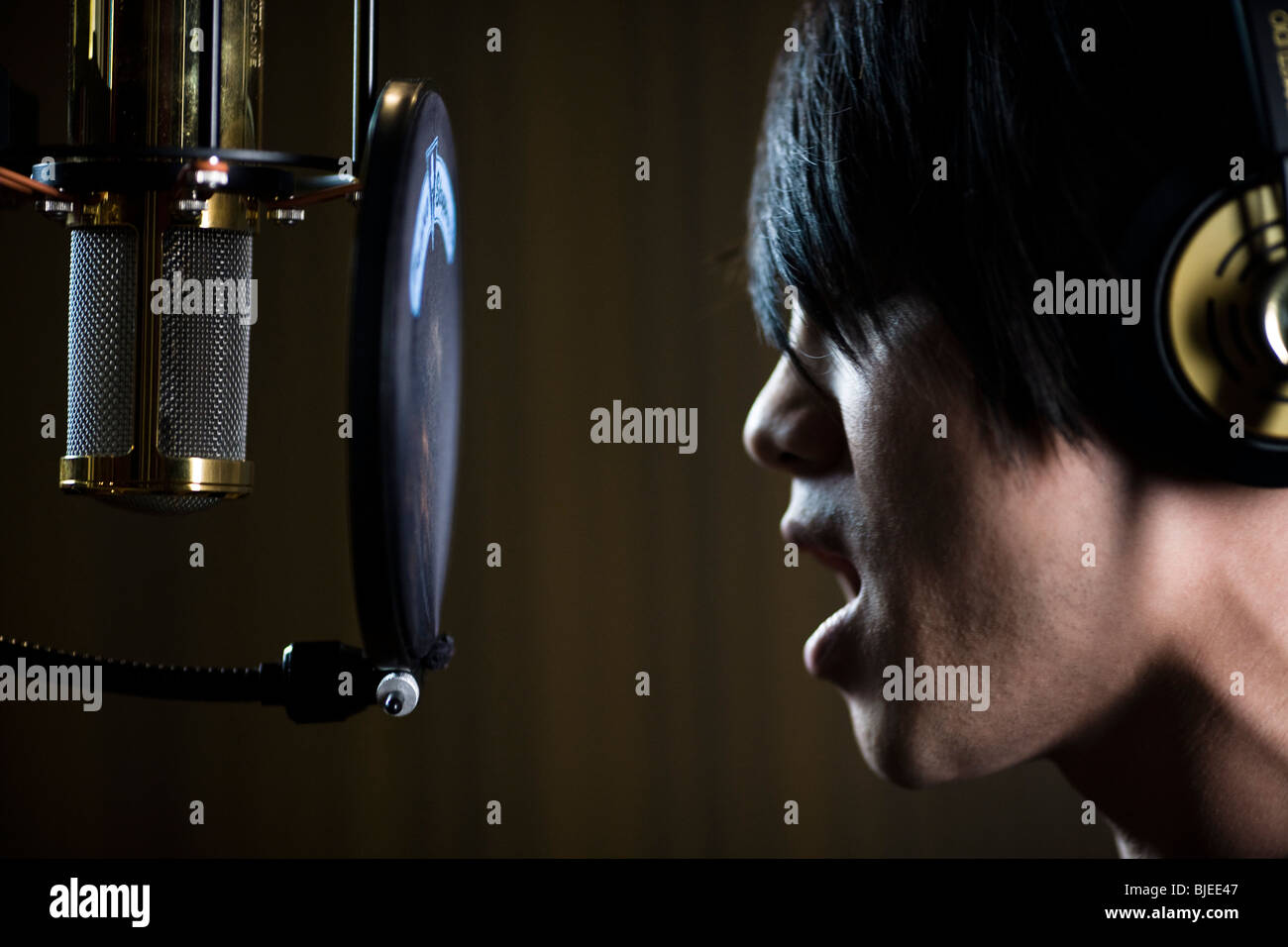 singing in a recording studio Stock Photo - Alamy