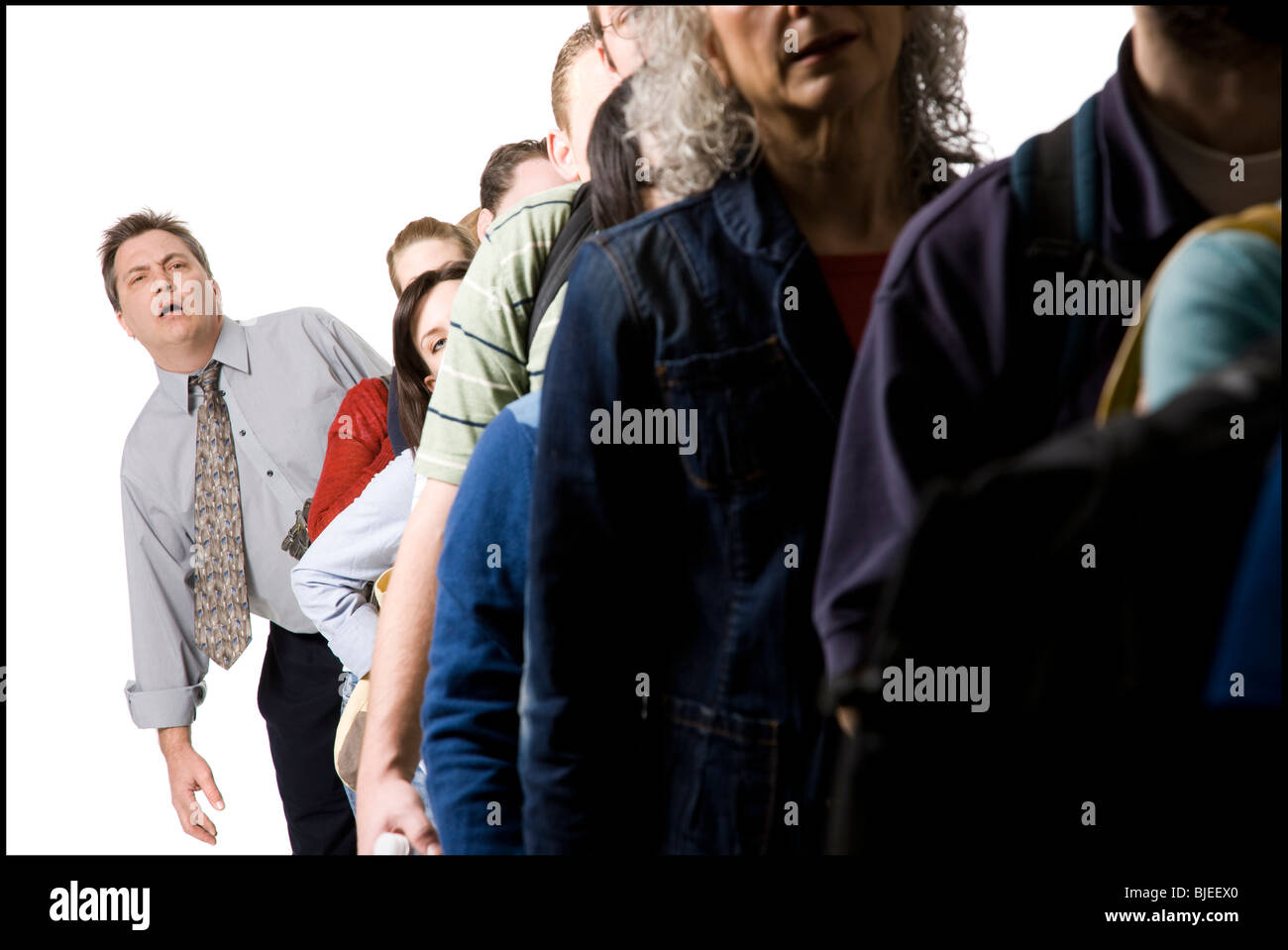 People waiting in line Stock Photo - Alamy