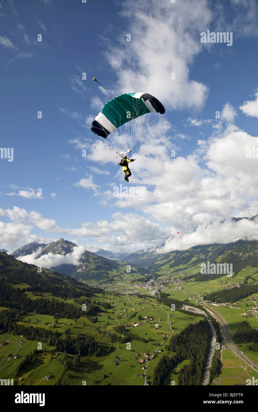 Skydiver, Reichenbach, Switzerland Stock Photo - Alamy
