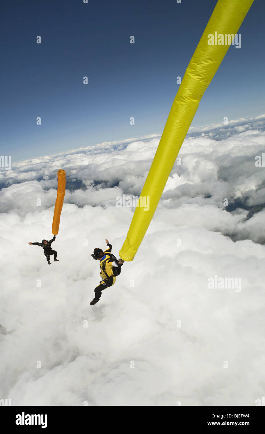 Two skydiver with tube hi-res stock photography and images - Alamy