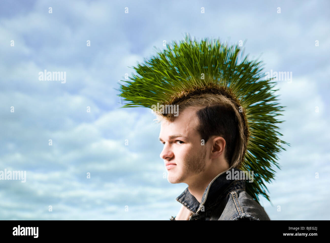 Punk rock blue mohawk hi-res stock photography and images - Alamy