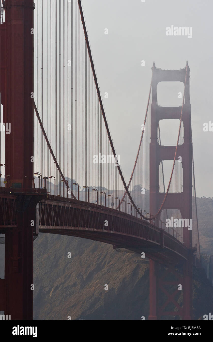 Golden Gate Bridge in mist, San Francisco, California, USA Stock Photo ...