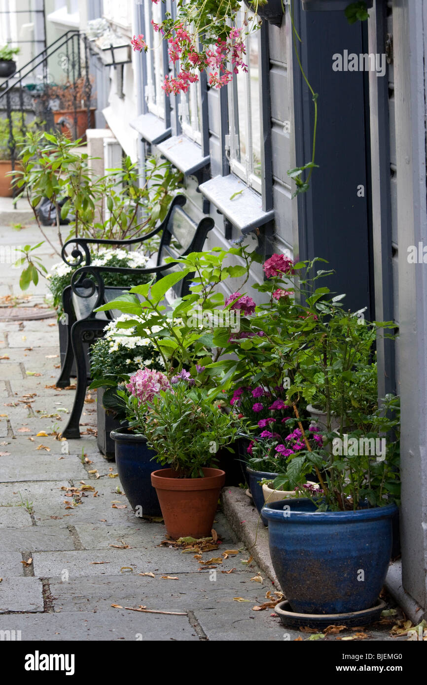 Bench in front of house hi-res stock photography and images - Alamy