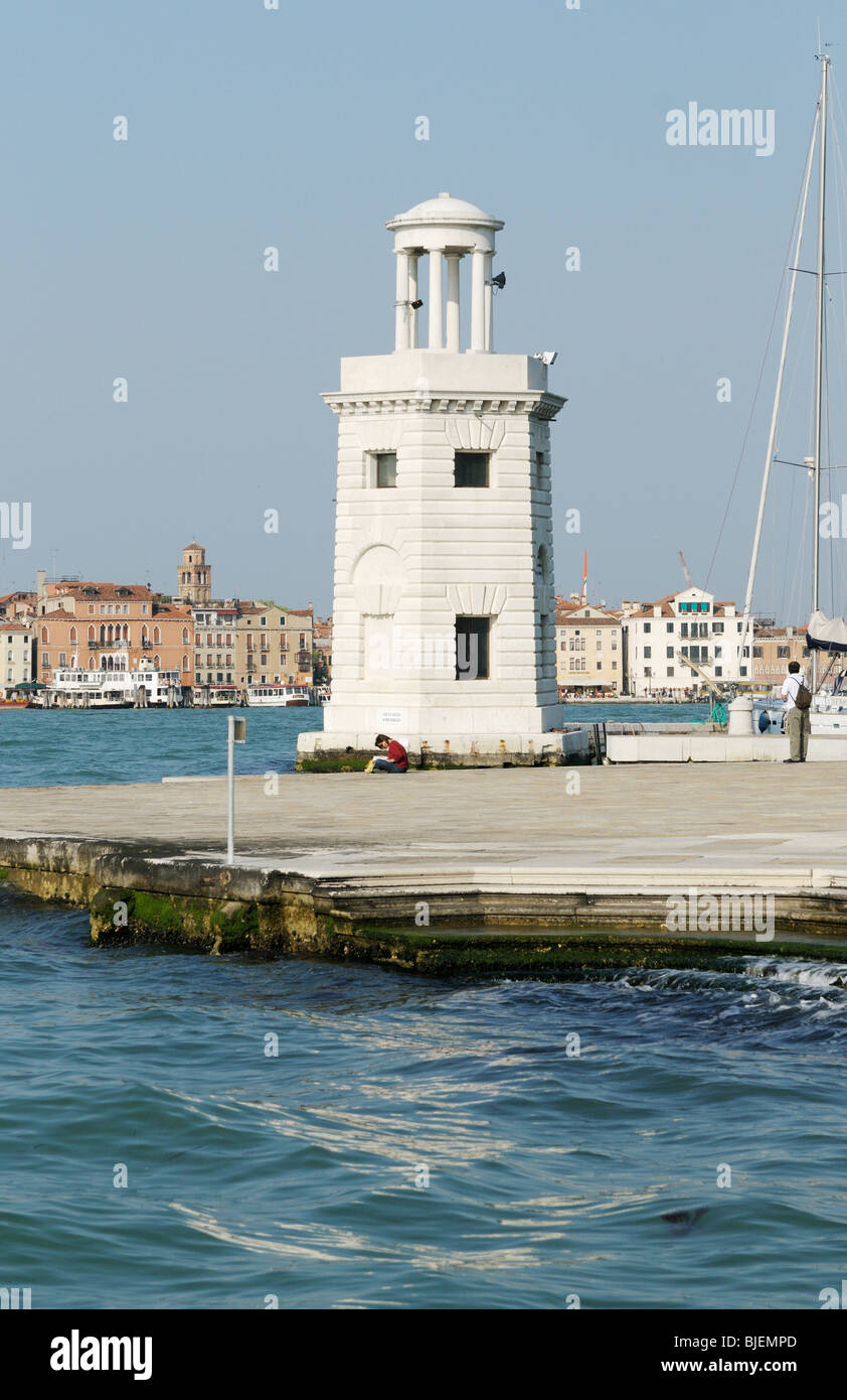 Stone lighthouse, Venice, Italy Stock Photo - Alamy