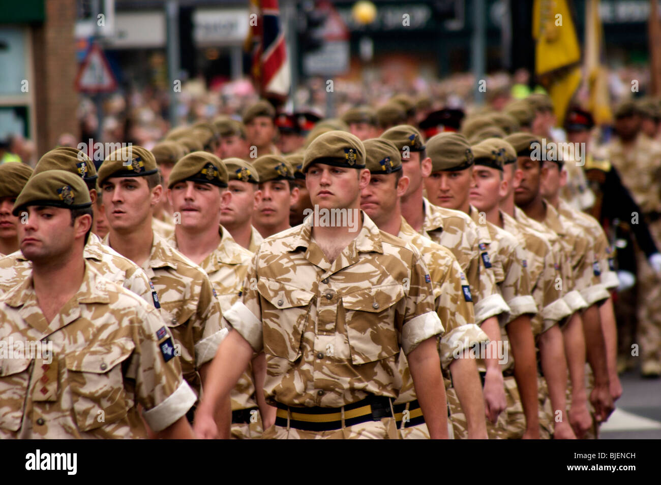 1st Battalion The Princess of Wales Royal Regiment marching in ...