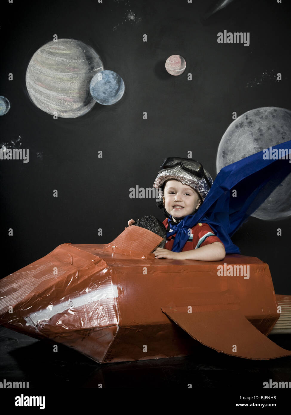 little boy in a rocketship Stock Photo - Alamy