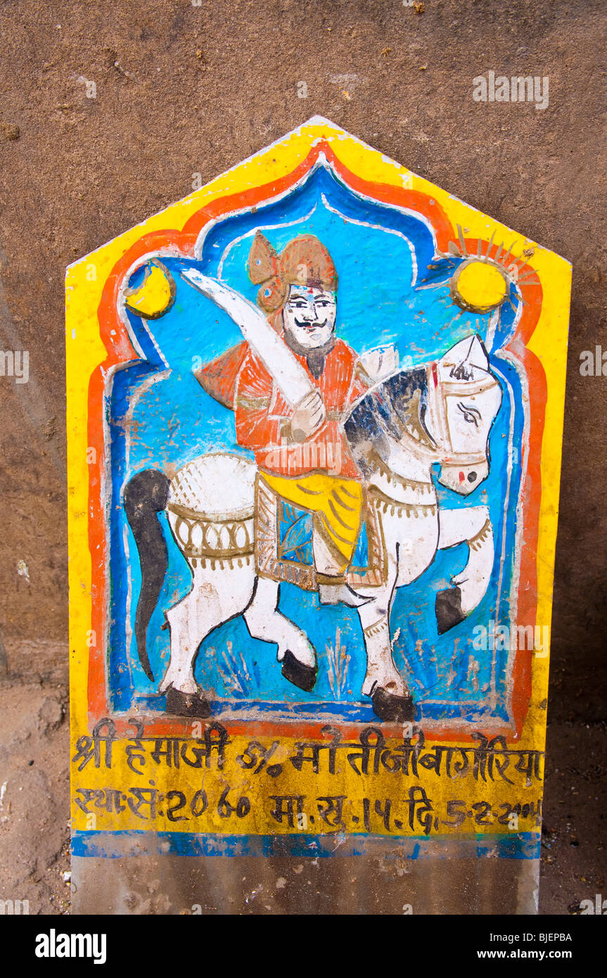 Painted plaque of Maraja, India Stock Photo - Alamy