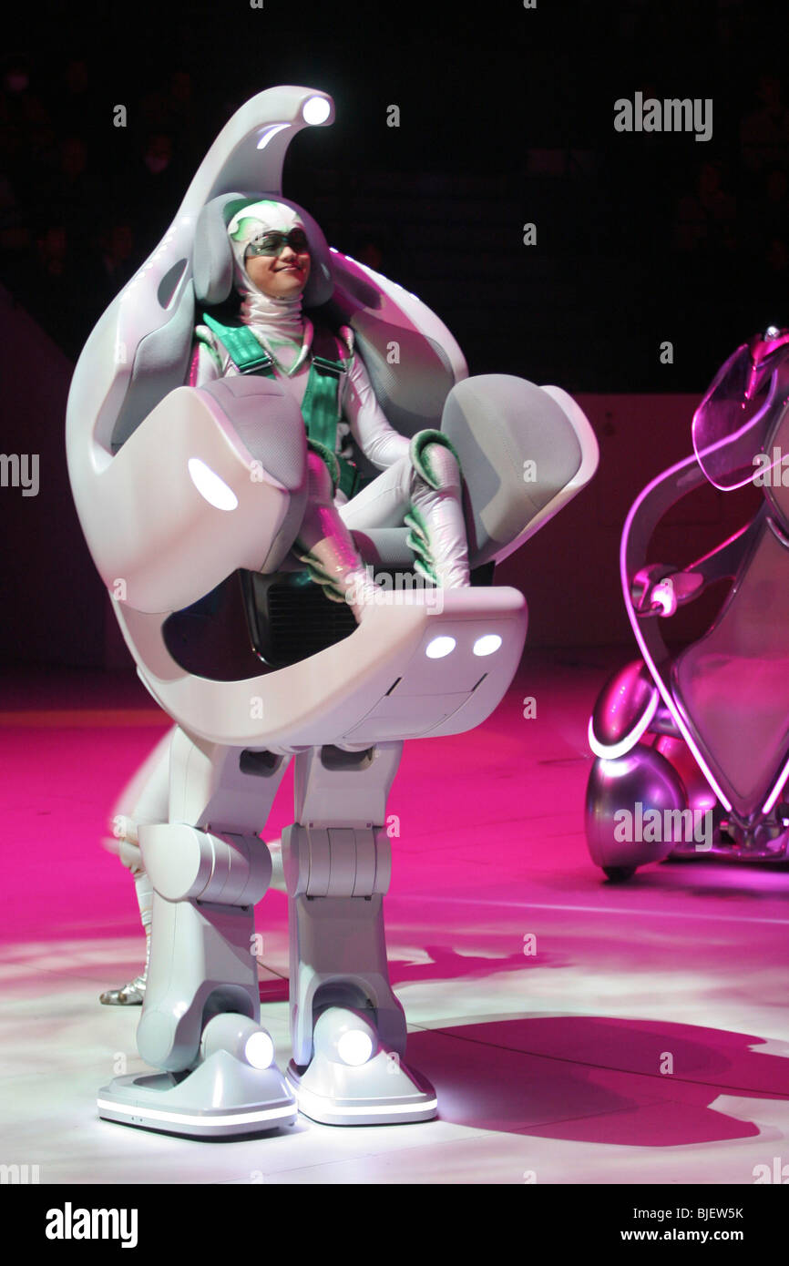 Toyota 'i-unit' concept vehicles and dancers perform in a show at the ...